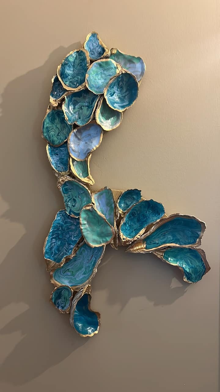 Mermaid Tail - Oyster Shell Wall Art - Etsy