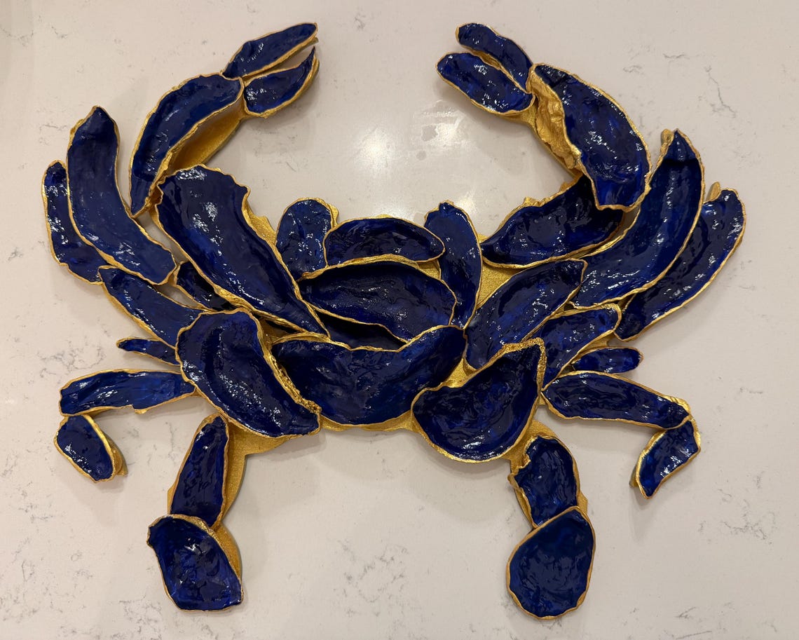 Mr. Nauti Crap - Oyster Shell Crab Wall Decor - Etsy