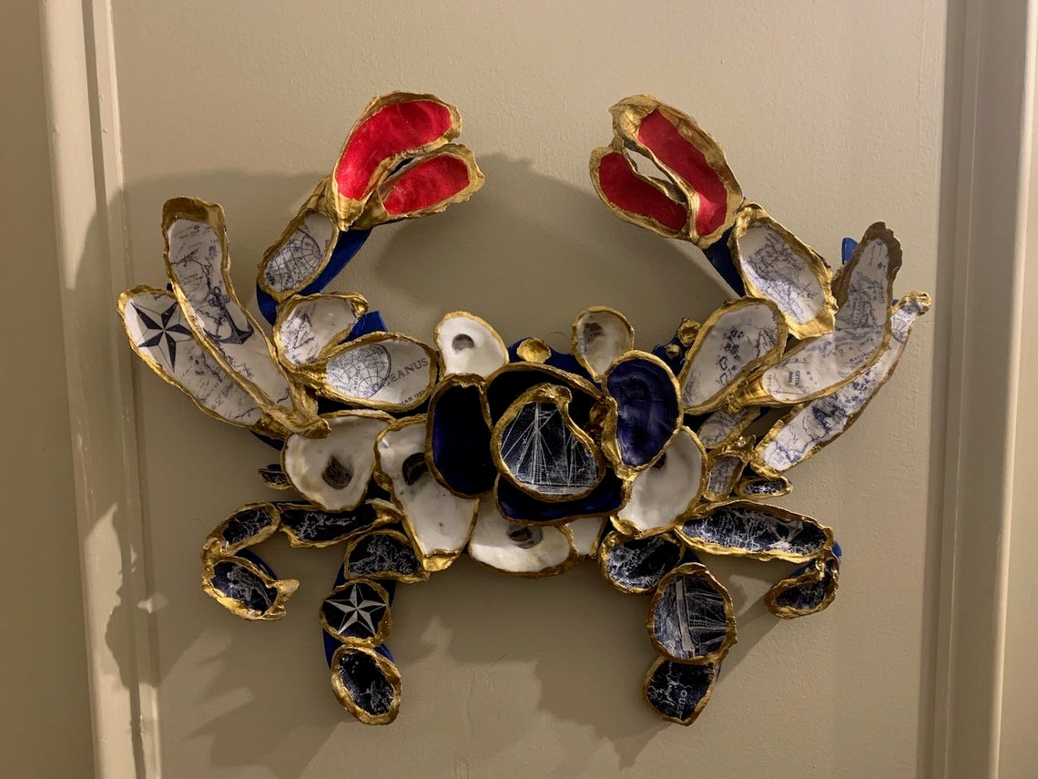 Mr. Nauti Crap - Oyster Shell Crab Wall Decor - Etsy
