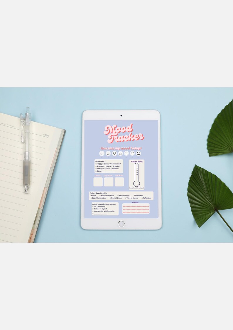 Mood Tracker Printable | Mental Health Check-in PDF | Daily Emotional ...