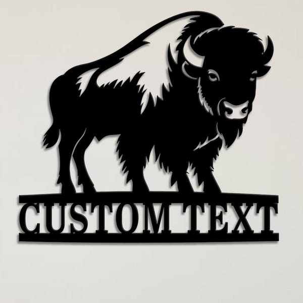 Metal Bison Sign - Etsy