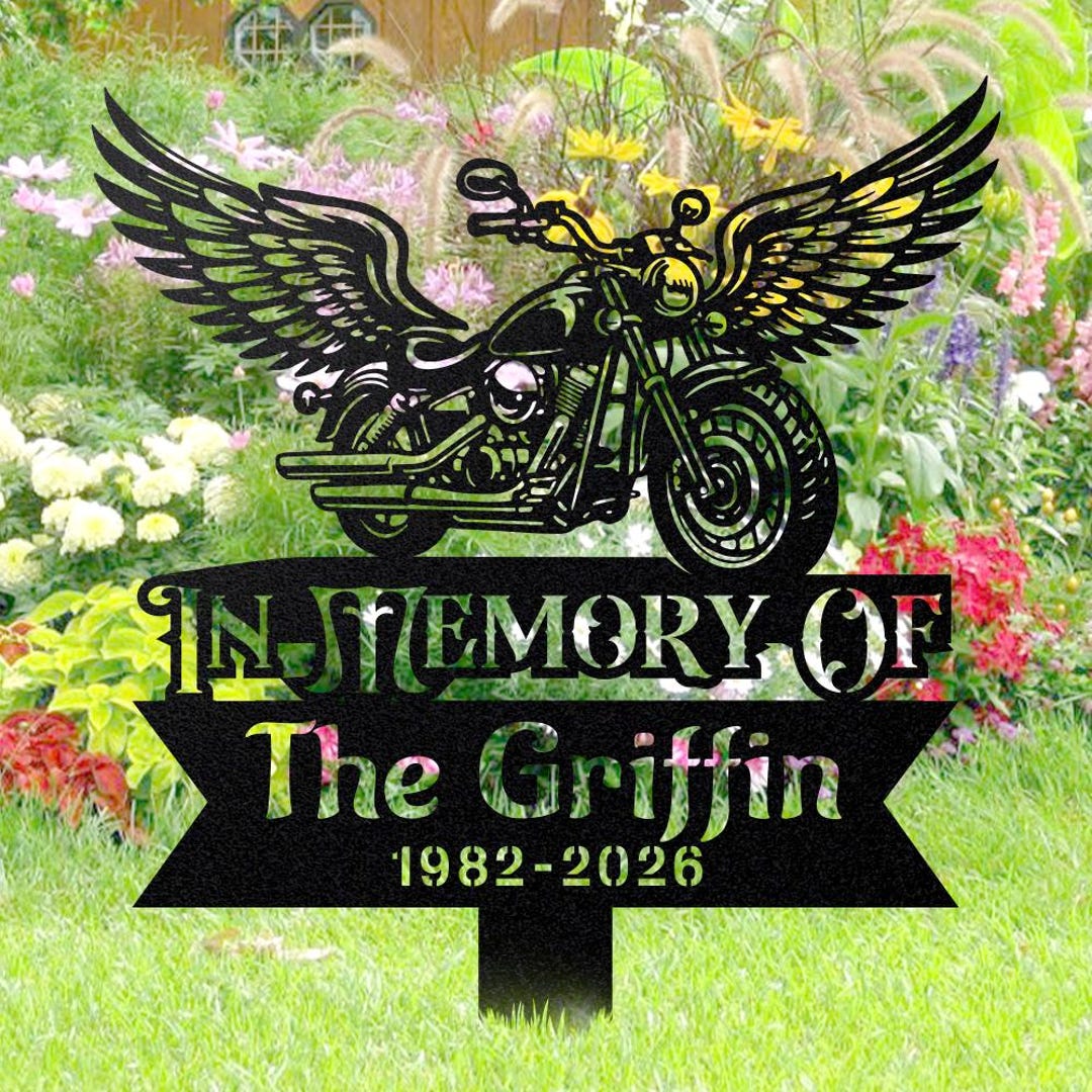 Custom Metal Memorial Sign, Personalized Motorcycle Memorial Plaque, in ...