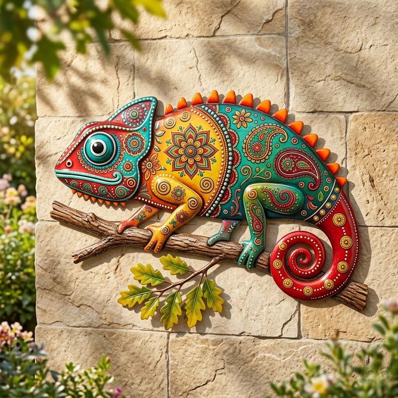 Outdoor Chameleon Art - Etsy UK