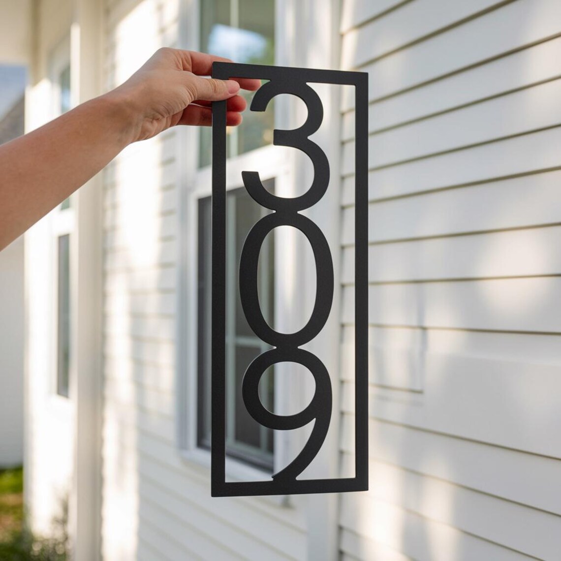 Vertical Metal House Number Sign, Modern Mailbox Numbers for Outdoor ...