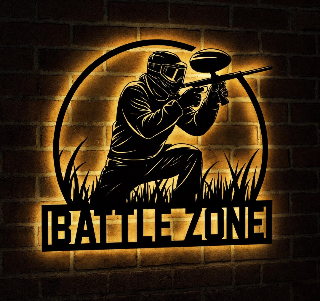 Custom Paintball LED Metal Sign – Personalized Player Wall Art With ...