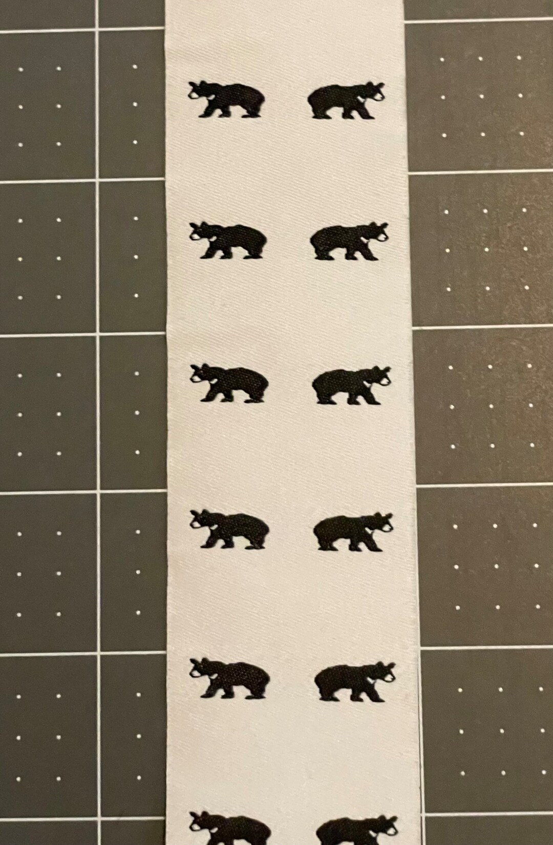 Jacquard Ribbon Trim Black Bears on White 1 & 9/16 Wide by the Yard - Etsy