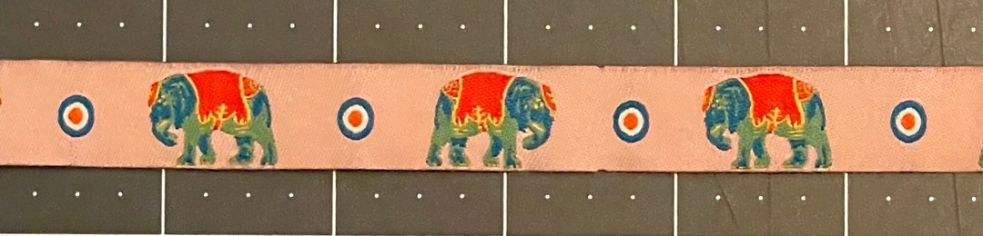 Jacquard Ribbon Trim Blue Elephants on Pink 5/8 Wide by the Yard - Etsy