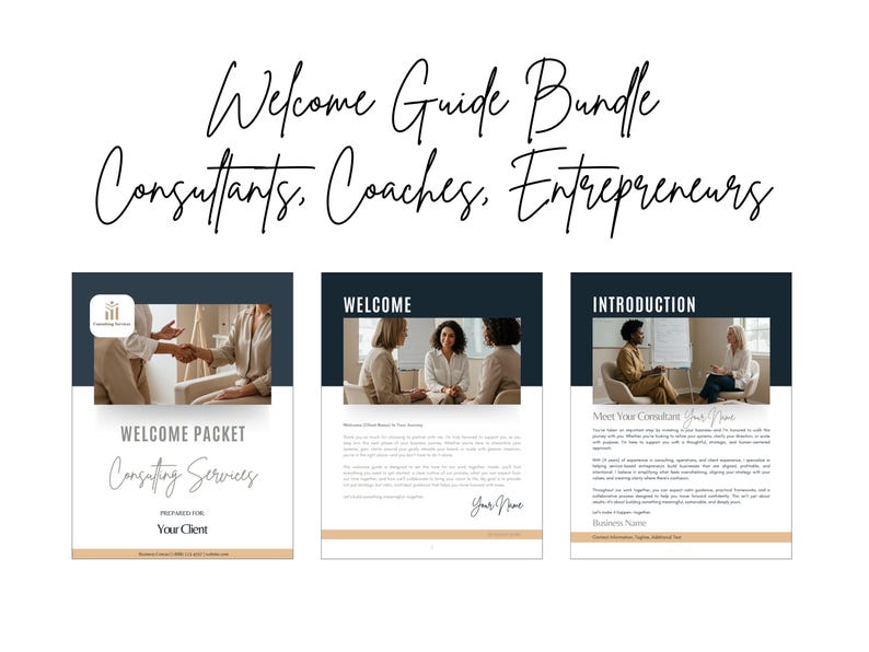Editable Client Welcome Packet Canva Template – Prefilled Modern Minimalist Onboarding Guide ...