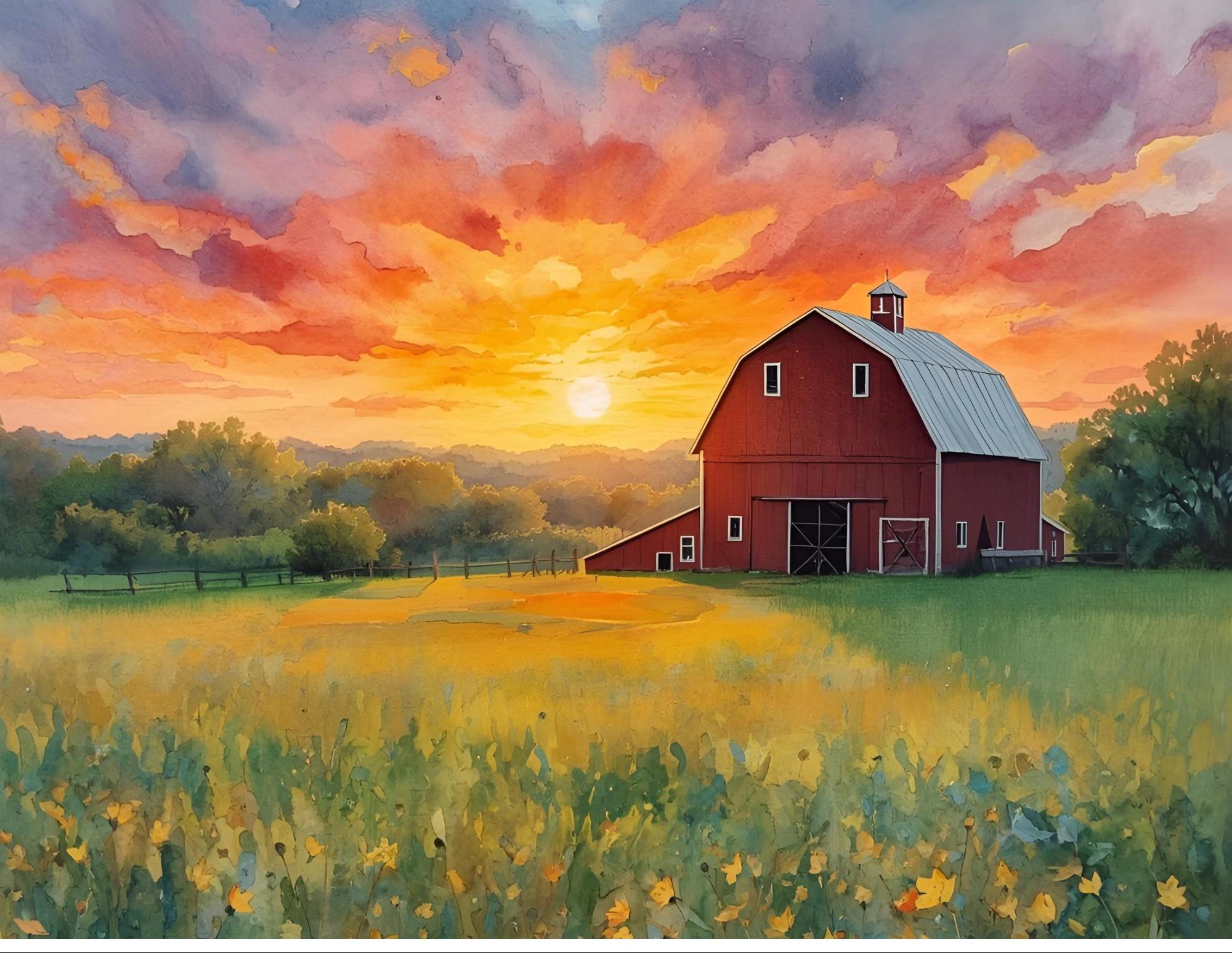 Farmlife Sunset Print, Country Barn, Farmhouse Decor (digital Download ...