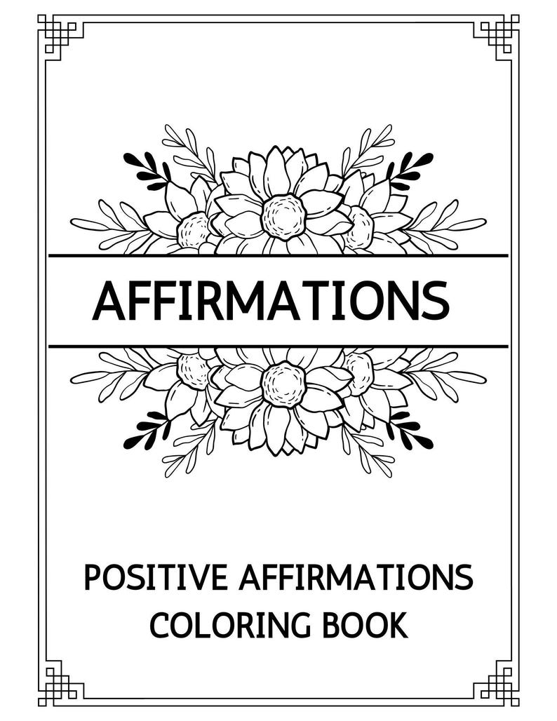 Positive Affirmations Coloring Pages: Daily Alphabet (digital Download ...