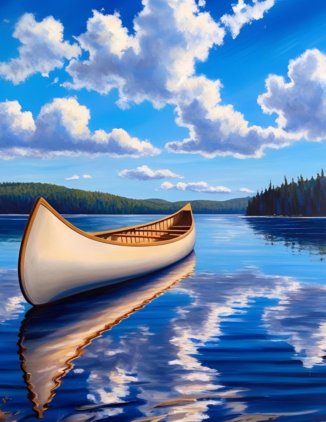 Canoe Lake Art Print: Nautical Theme (digital Download) - Etsy