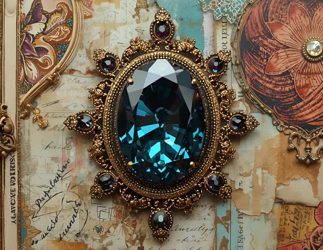 Jewel Theme Digital Art Prints: Scrapbook & Junk Journal (digital ...