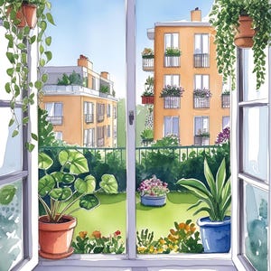 Window View Digital Prints: Landscape Art, Scrapbooking (set of 20) - Etsy