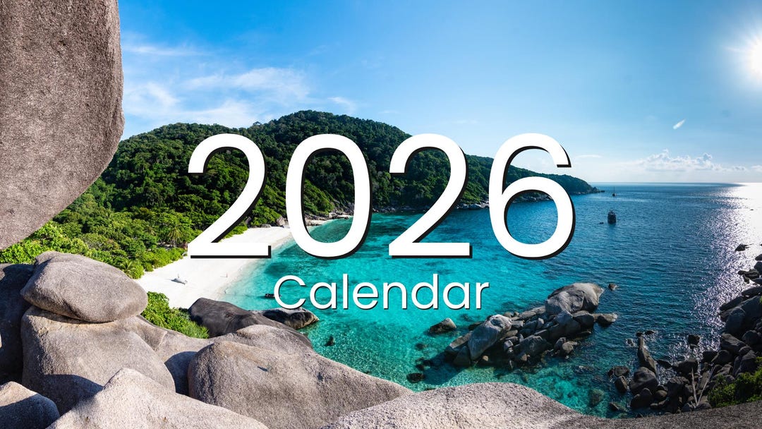 2026 Beach Theme Printable Calendar Ocean Art - Etsy