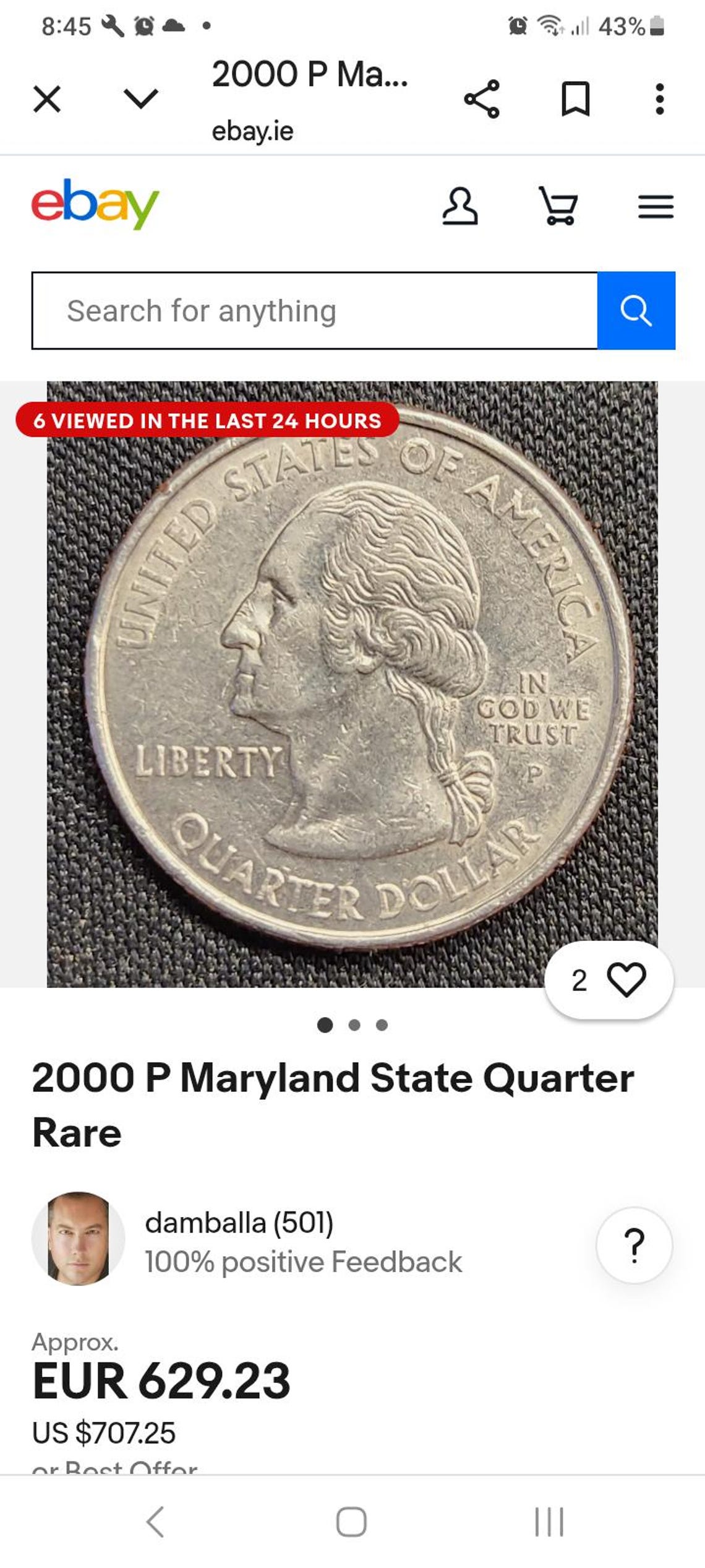 Rare USA 2000 P Quarter Dollar - Etsy