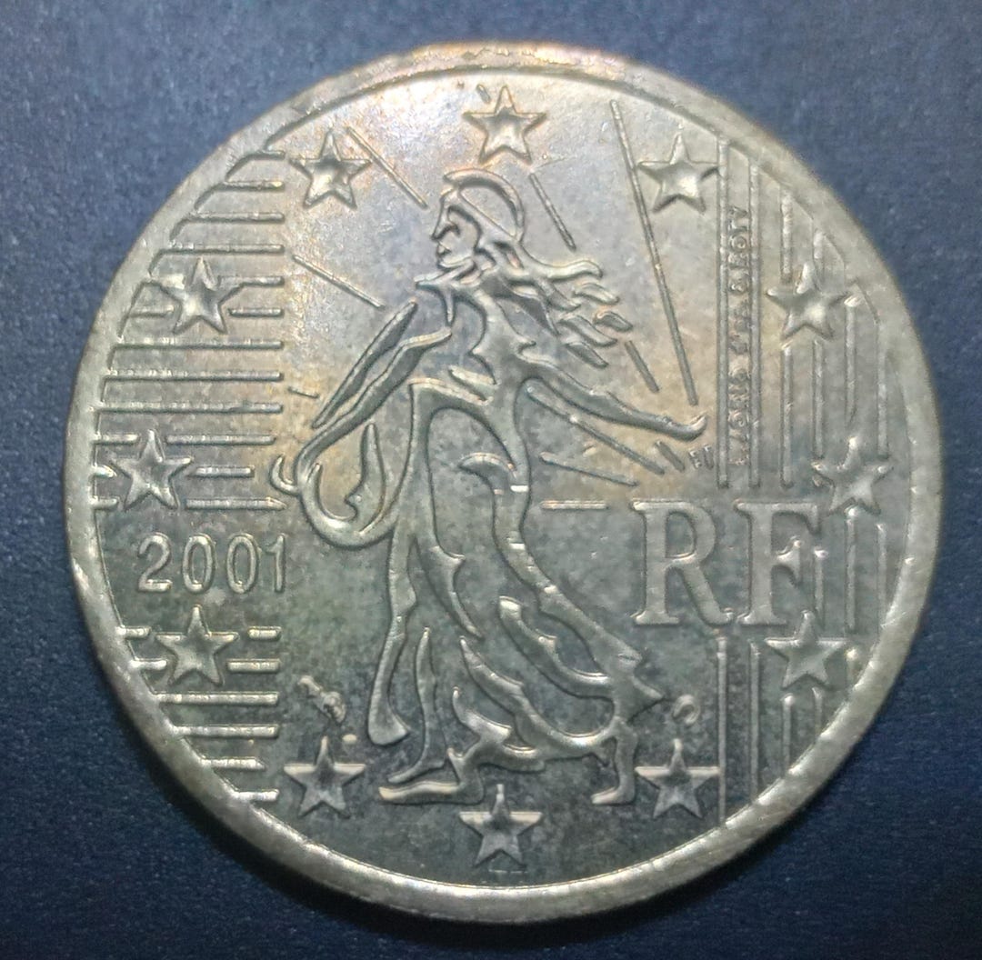 Rare French 2001 50 cent coin - Etsy 日本