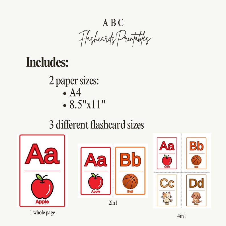 Colorful Alphabet Flashcards for Kids - Bright ABC Printable Cards ...