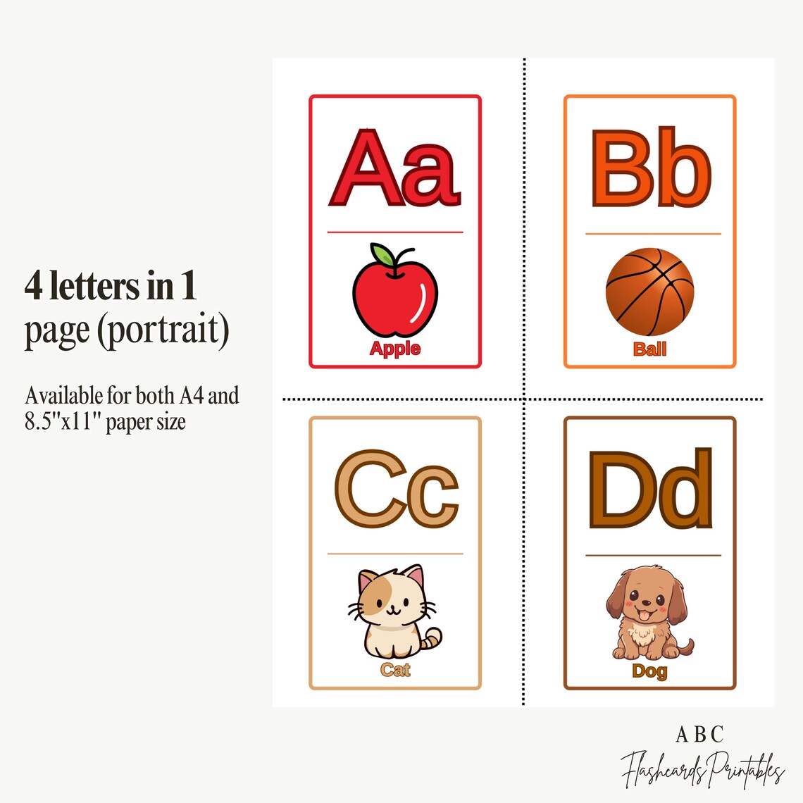 Colorful Alphabet Flashcards for Kids - Bright ABC Printable Cards ...