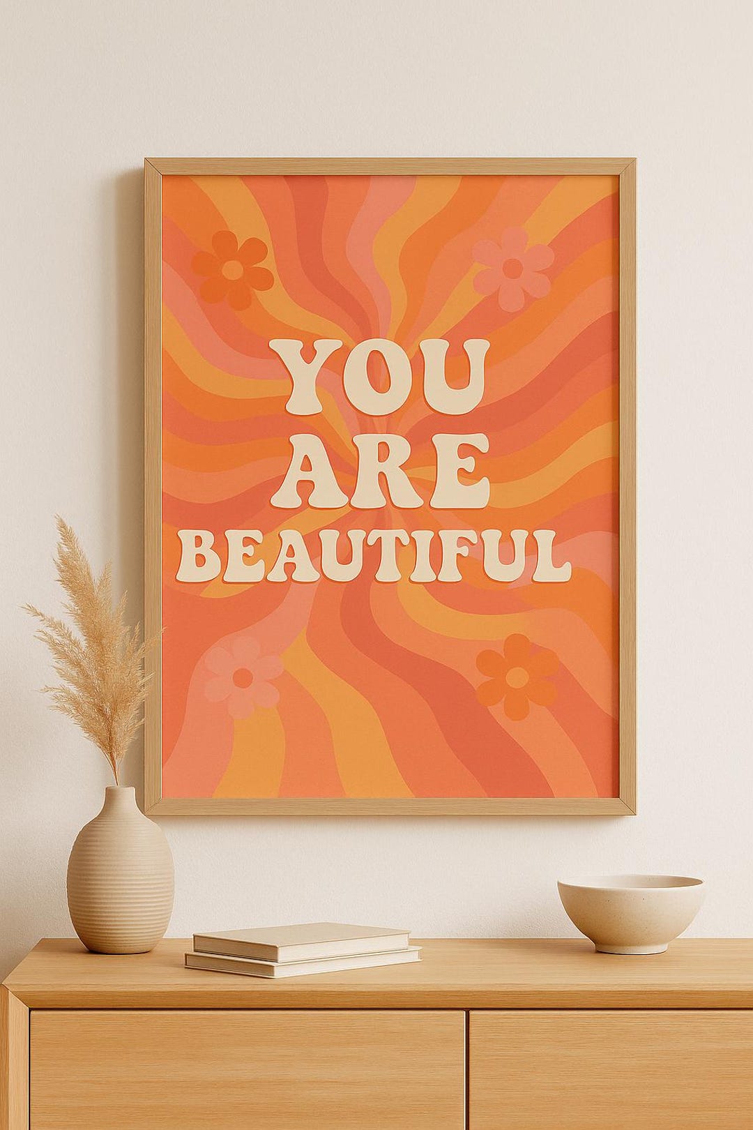 70s Retro Motivational Groovy Quote Printable – You Are Beautiful ...
