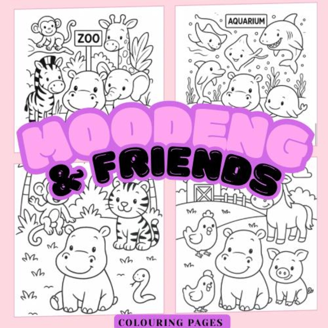 Pygmy Hippo Coloring Book – Moodeng & Friends Animal Adventure (digital ...