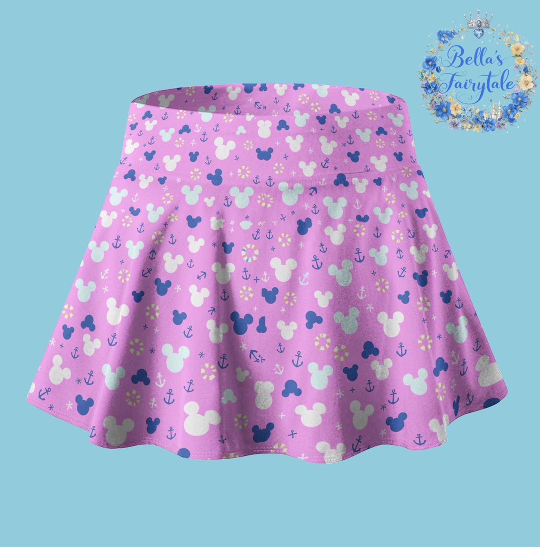 Pinky Mickey Cruise, Personalized Skirt, Disney Skirt With Shorts, Pickleball Skirt, Tennis ...