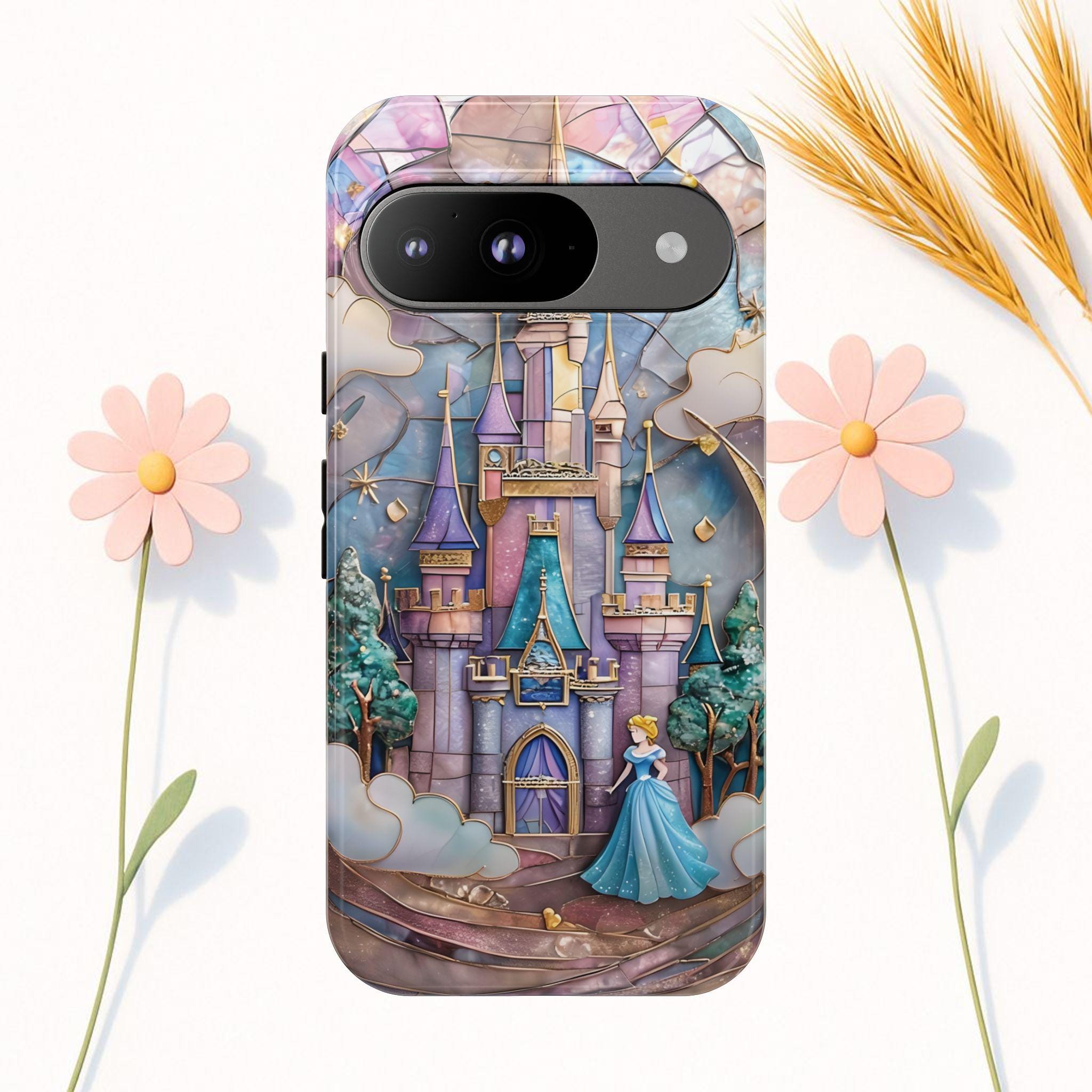 Cinderella in Castle, Disney Stained Glass Effect Phone Case, Disney 3D ...
