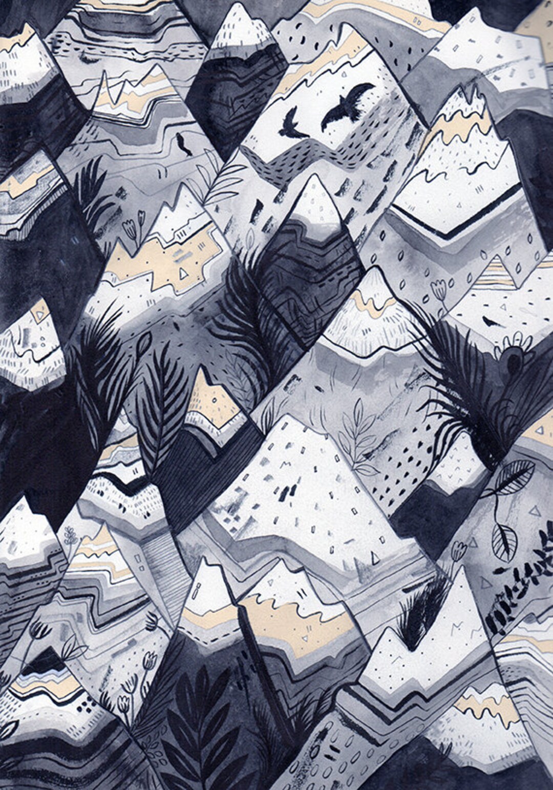 MOUNTAINS // Signed A4 Print - Etsy