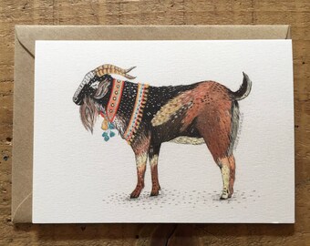 Goat Greeting Card | Etsy