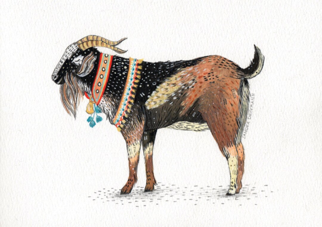 Goat // Signed A3 Print - Etsy