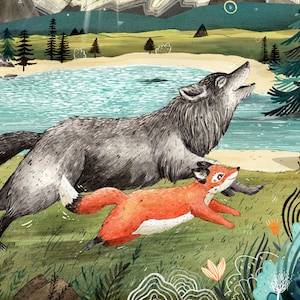 FOX & WOLF // Signed A4 Print - Etsy