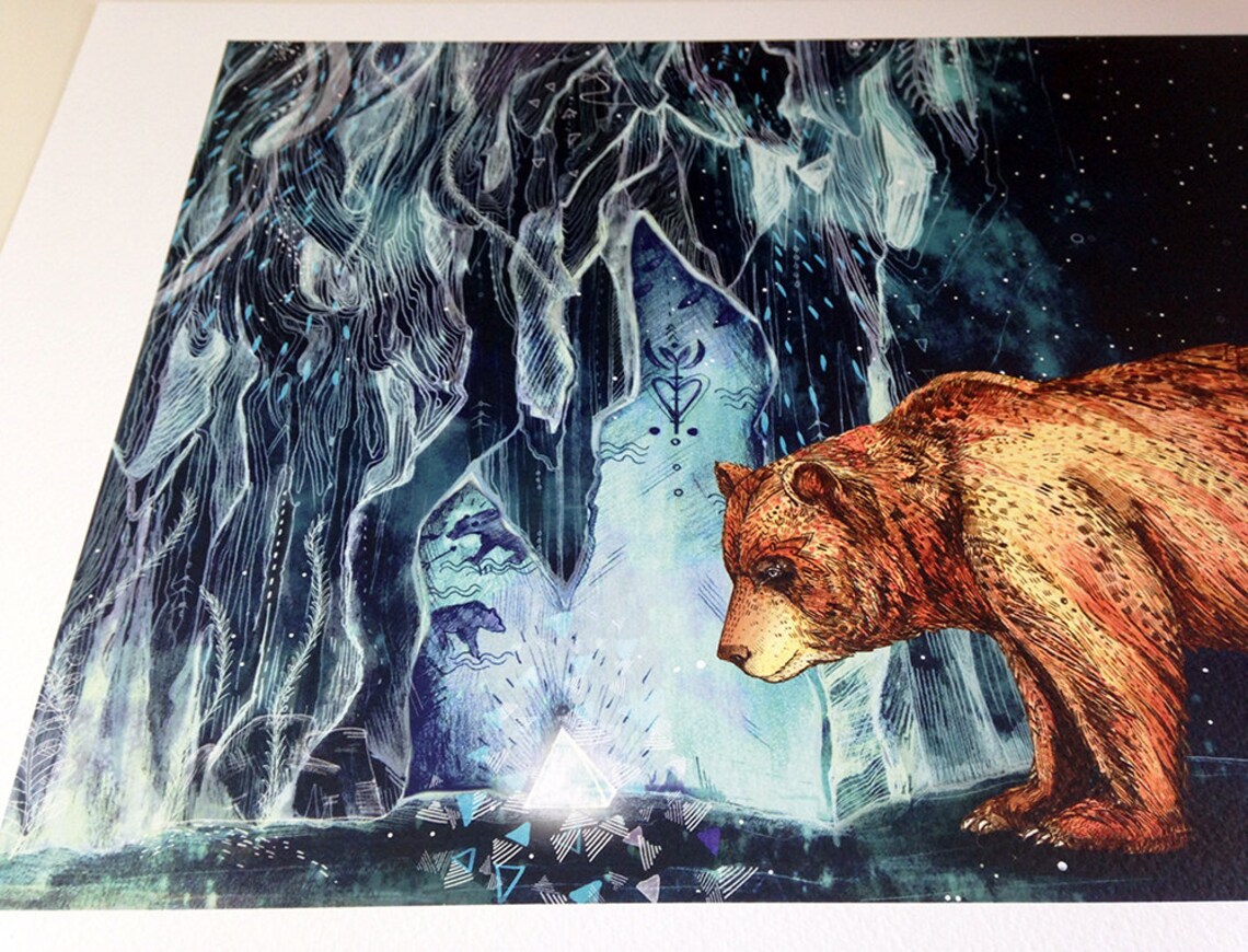 Bear Cave // Signed A4 Print - Etsy