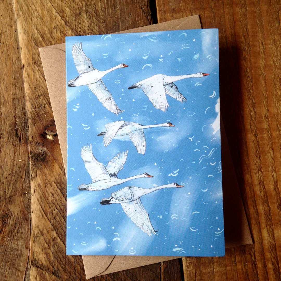 Swans // Greeting Card - Etsy