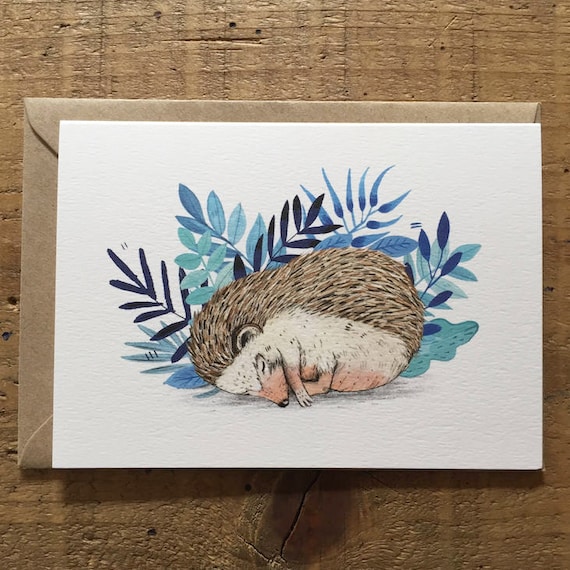 Hedgehog // Greeting Card | Etsy