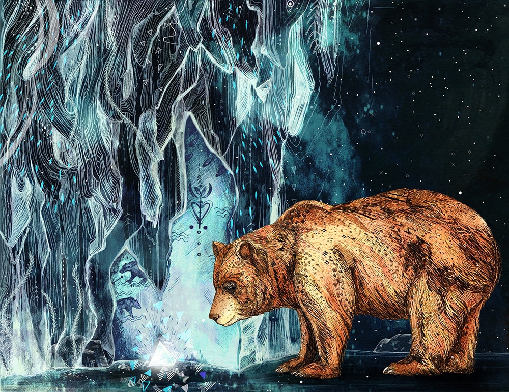 Bear Cave // Signed A4 Print - Etsy