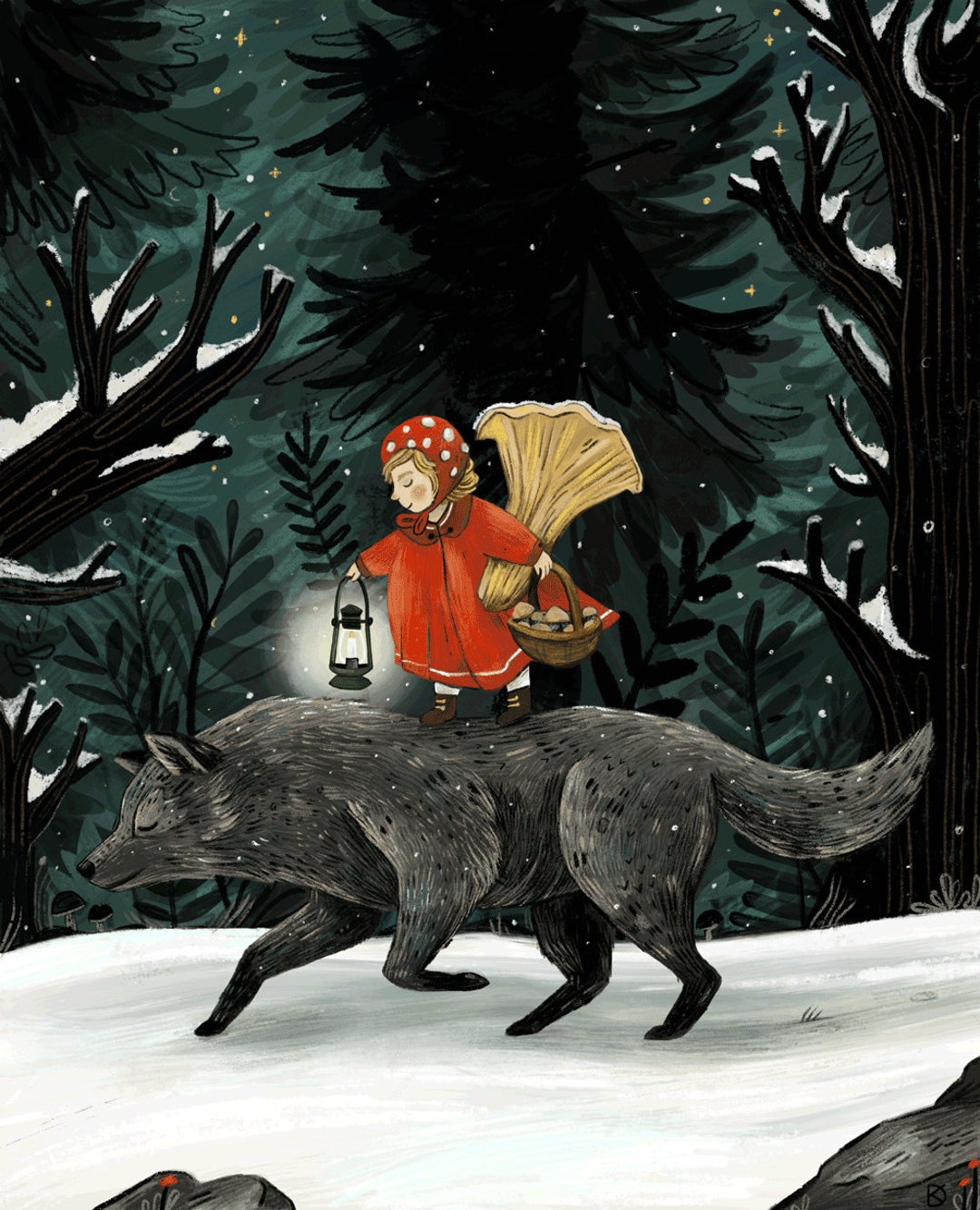 Red Riding // A5 Print - Etsy