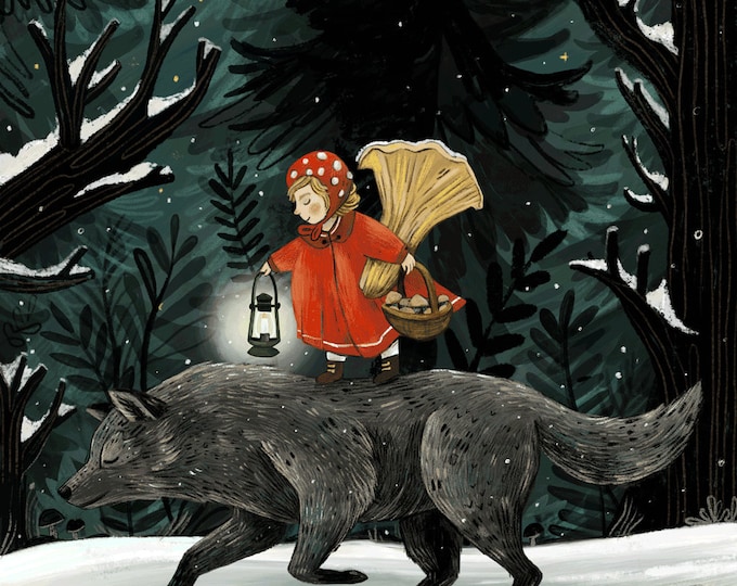 Red Riding // A5 Print - Etsy