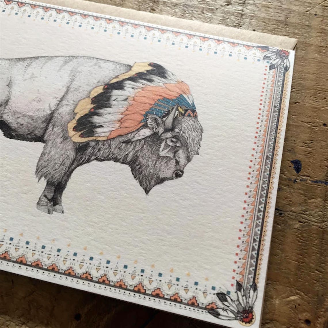 White Bison // Greeting Card - Etsy