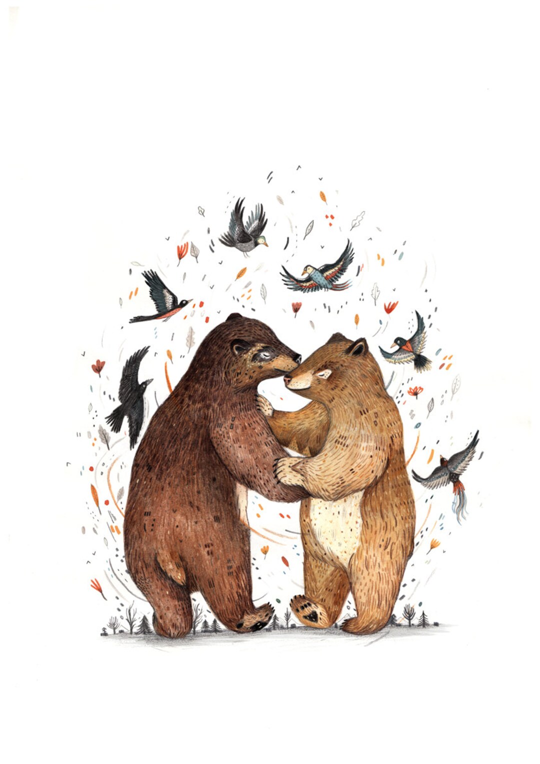 BEAR DANCE // Signed A4 Print - Etsy