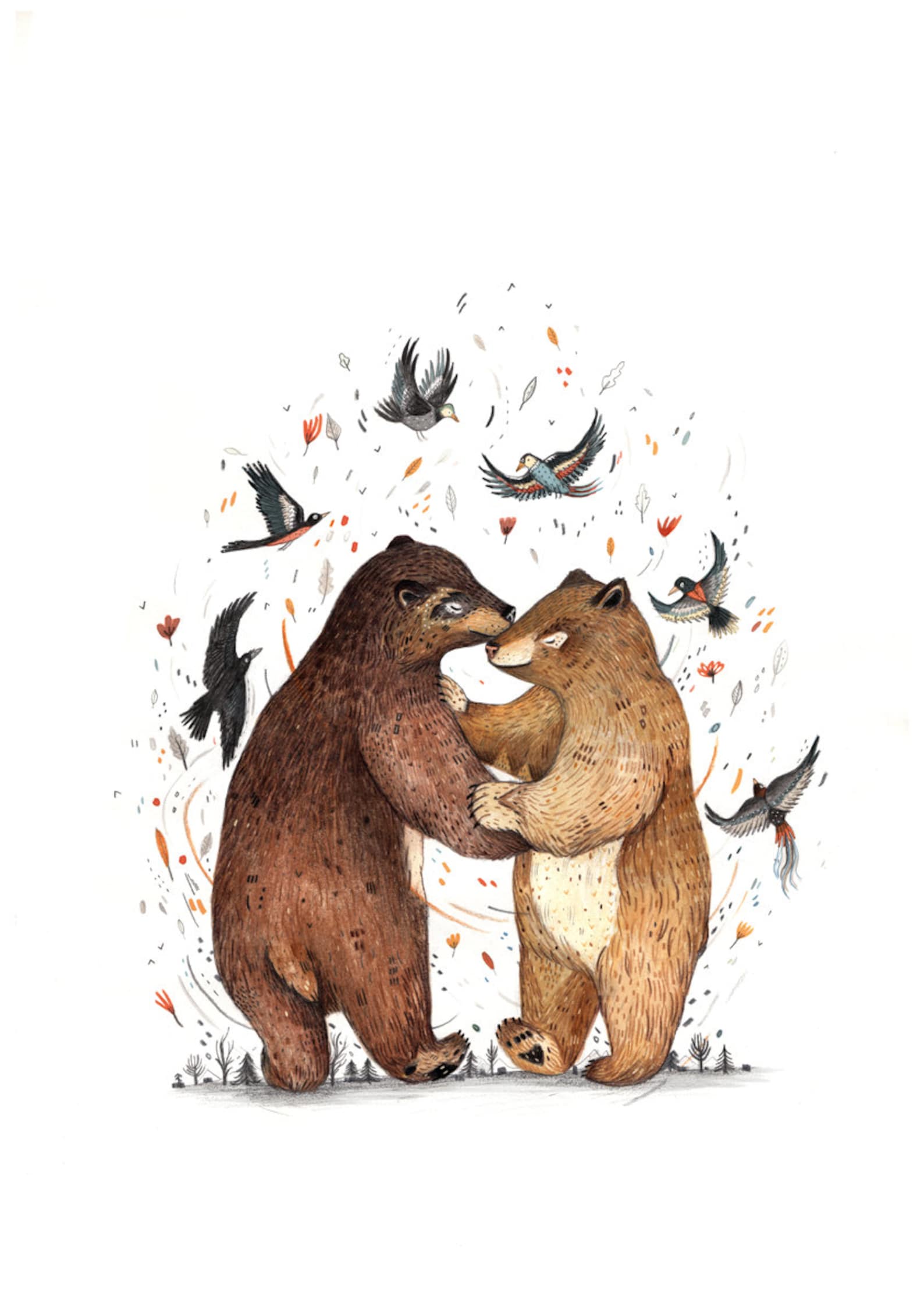 BEAR DANCE // Signed A4 Print - Etsy