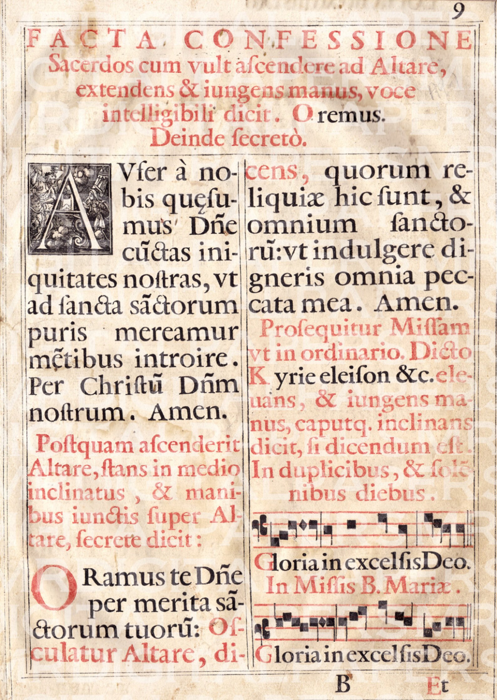 Antique Catholic Missal Page. 18th Century 14 X 19 Digital Paper ...