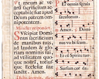 Antique Catholic Missal Page. 17th Century 14 X 20 Digital Paper ...