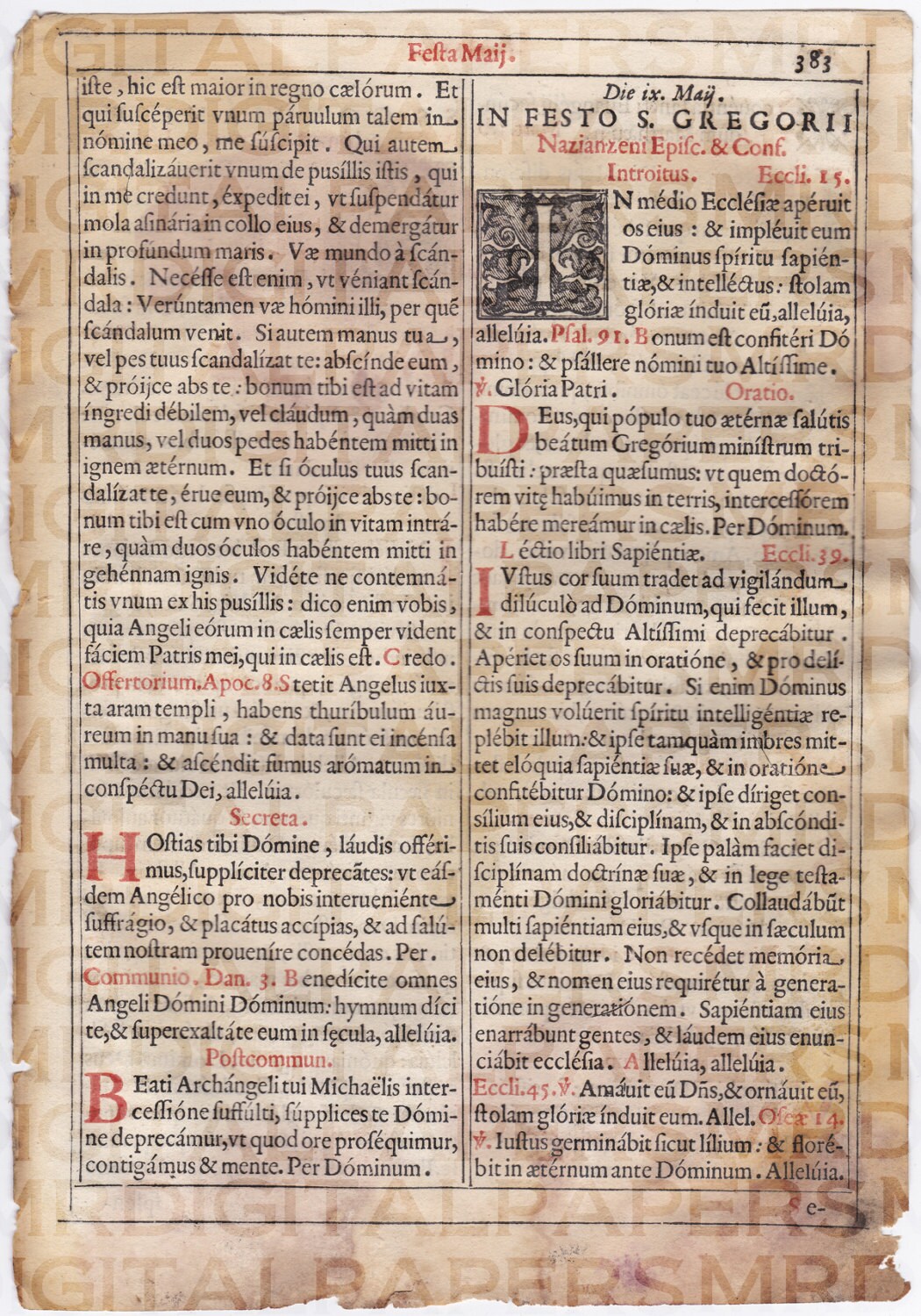 Antique Catholic Missal Page. 17th Century 14 X 20 Digital Paper ...