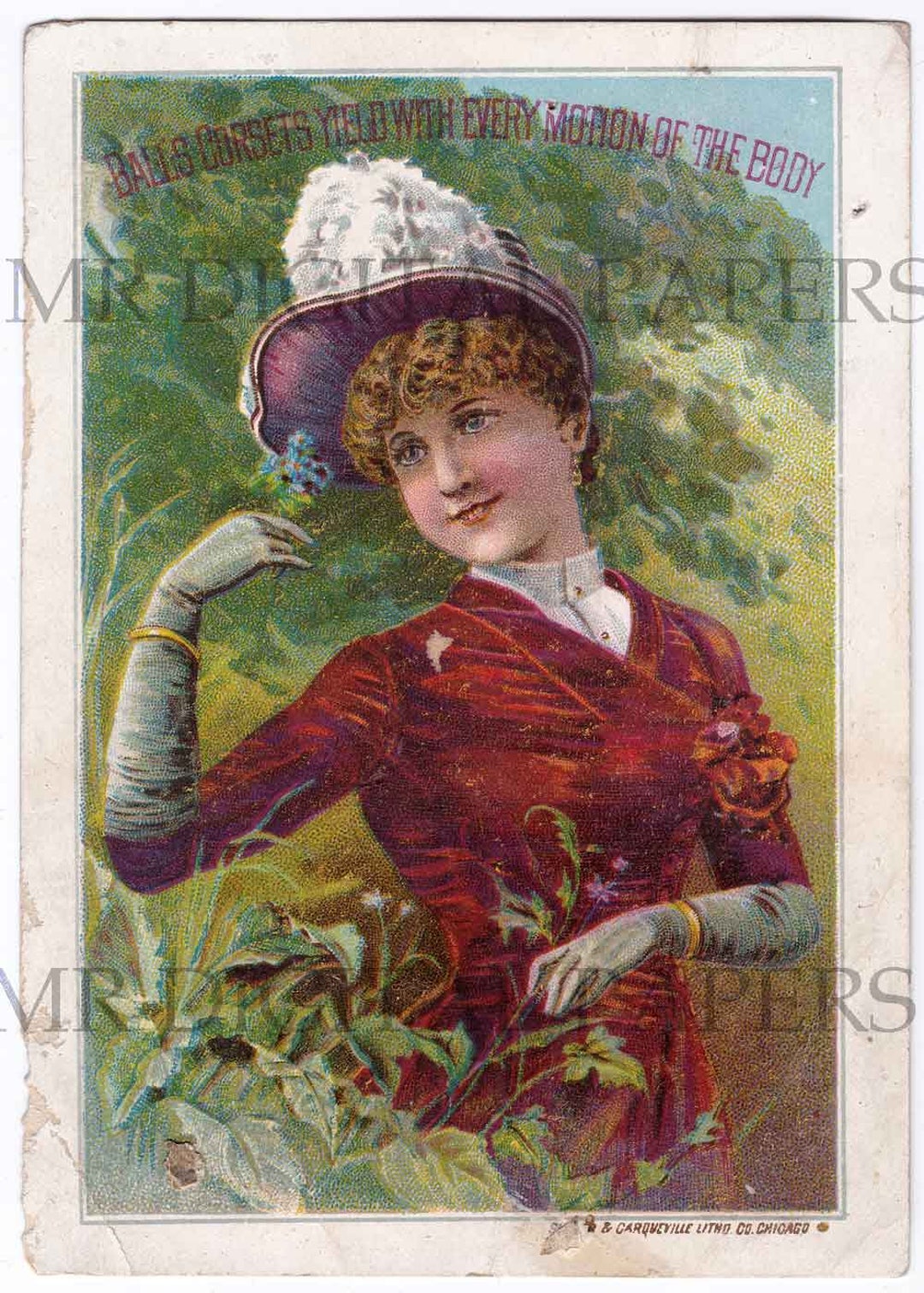 Antique Trade Card / Lady Card / Digital Instant Download / Paper ...