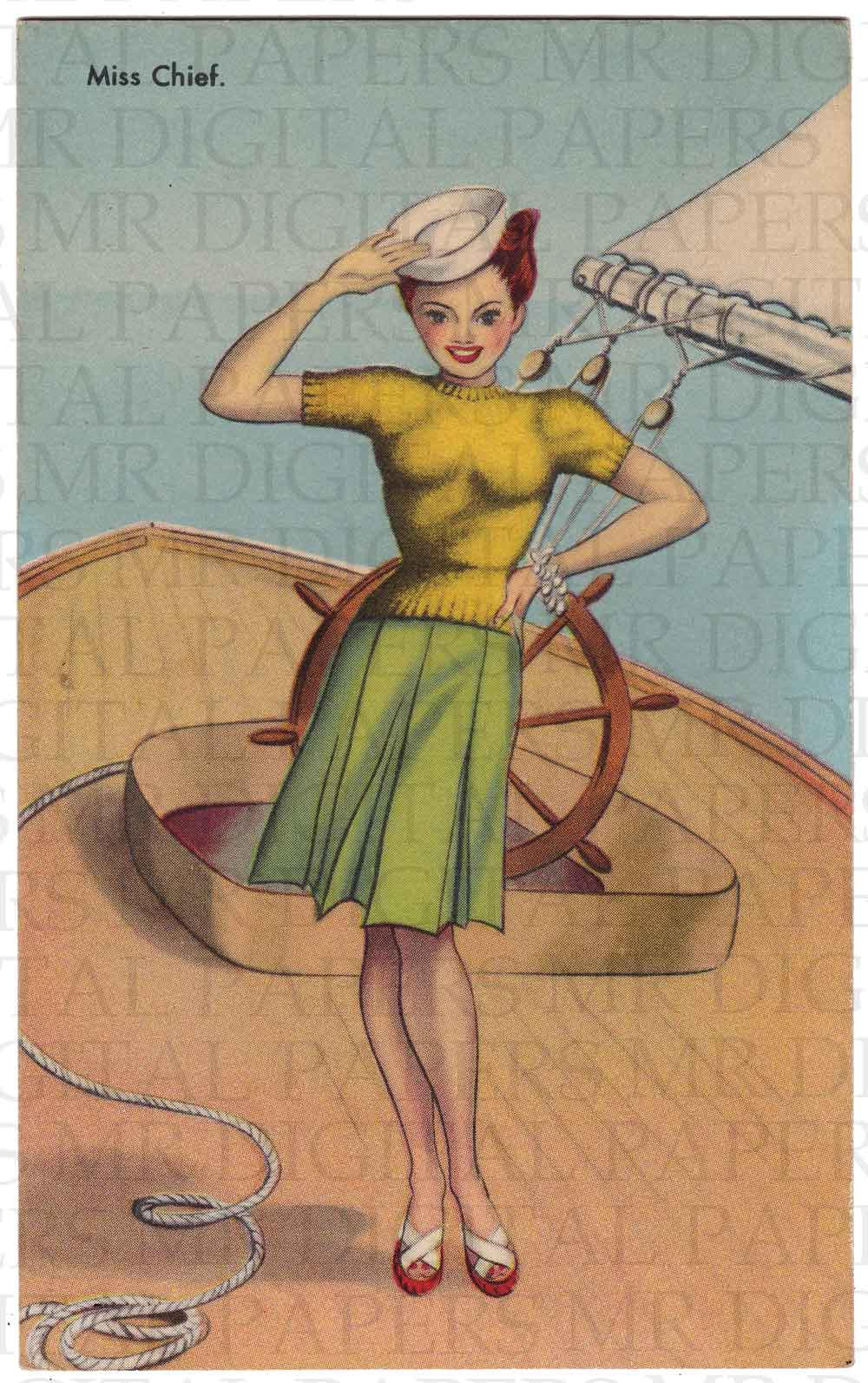 Antique Postcard Risque Card Pin Up Postcard Digital Instant