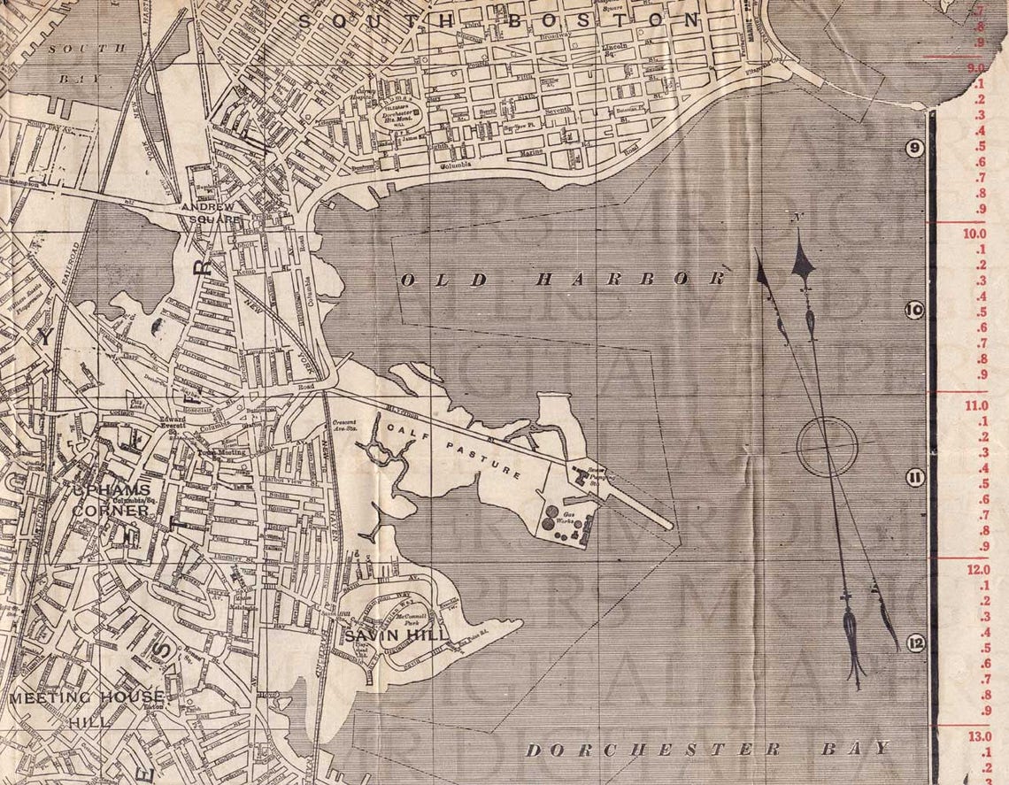 Antique Map / Antique Book Page / Boston Map / Map Print / Digital ...