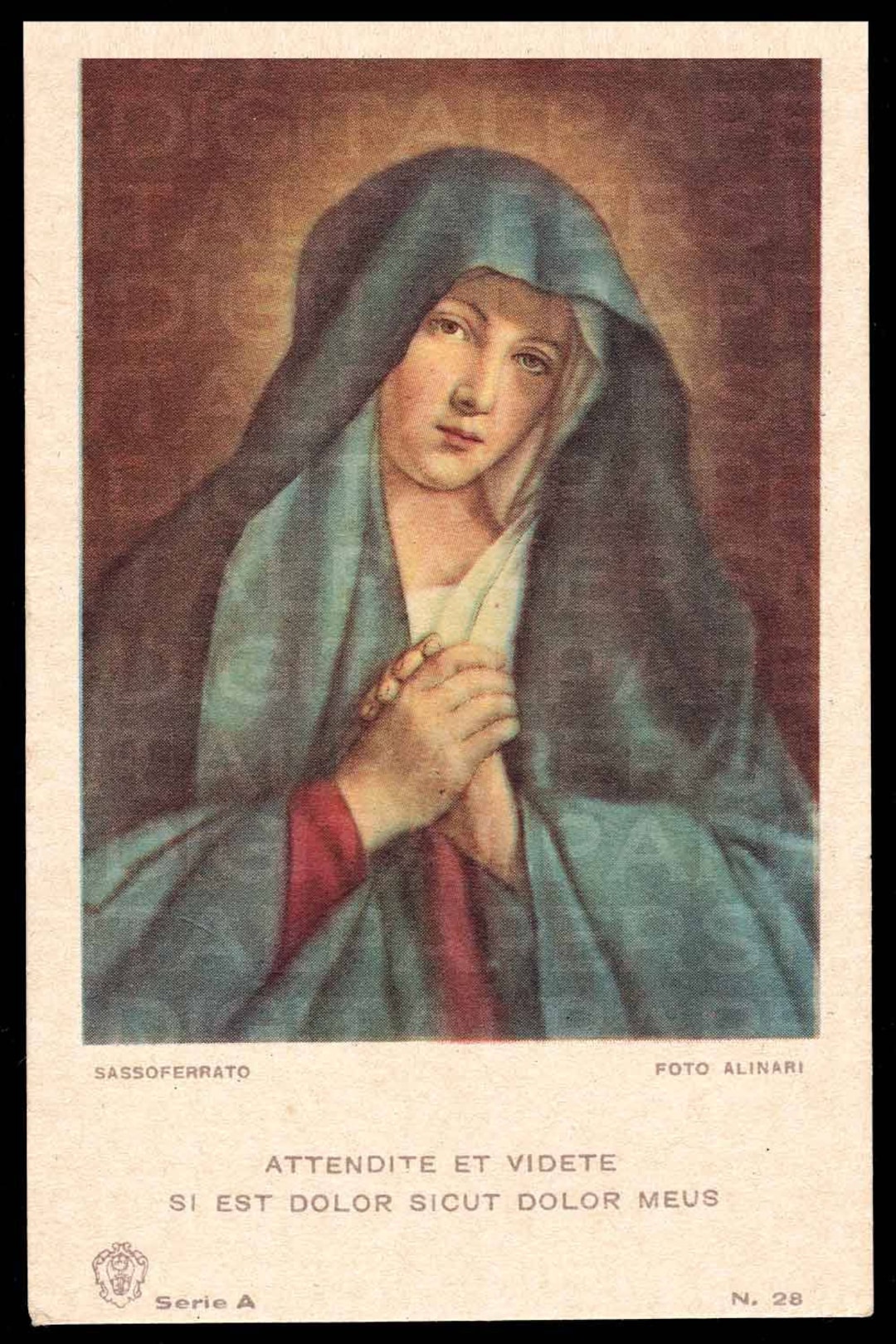 Mary Holy Prayer Card Virgin Mary Prayer Card Madonna Prayer Card