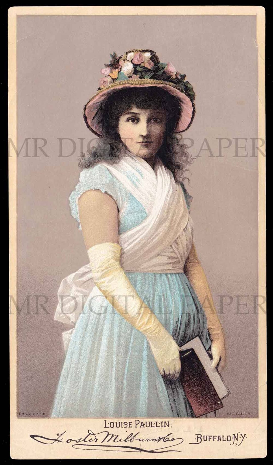 Antique Trade Card / Lady Card / Digital Instant Download / Paper ...