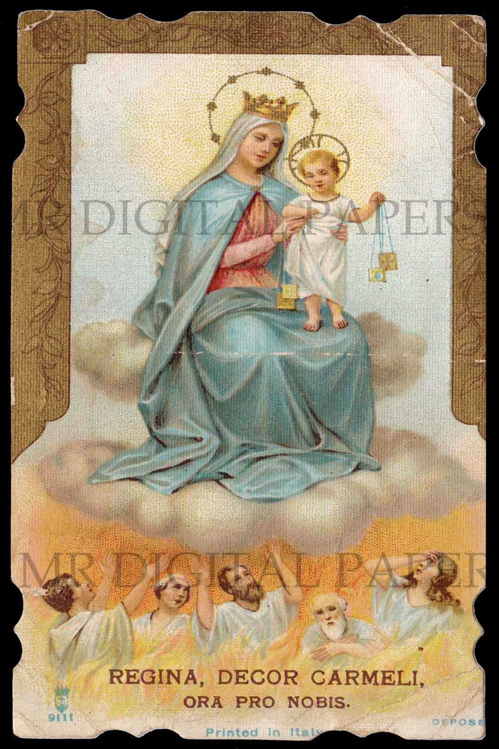 Mary Holy Prayer Card / Virgin Holy Card / Mother and Child / - Etsy