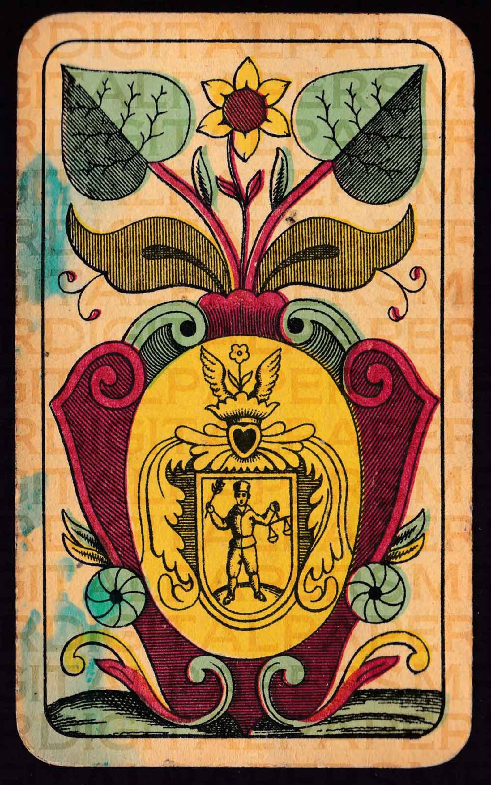 Antique Card / Antique Playing Card / Flower Playing Card / Digital ...