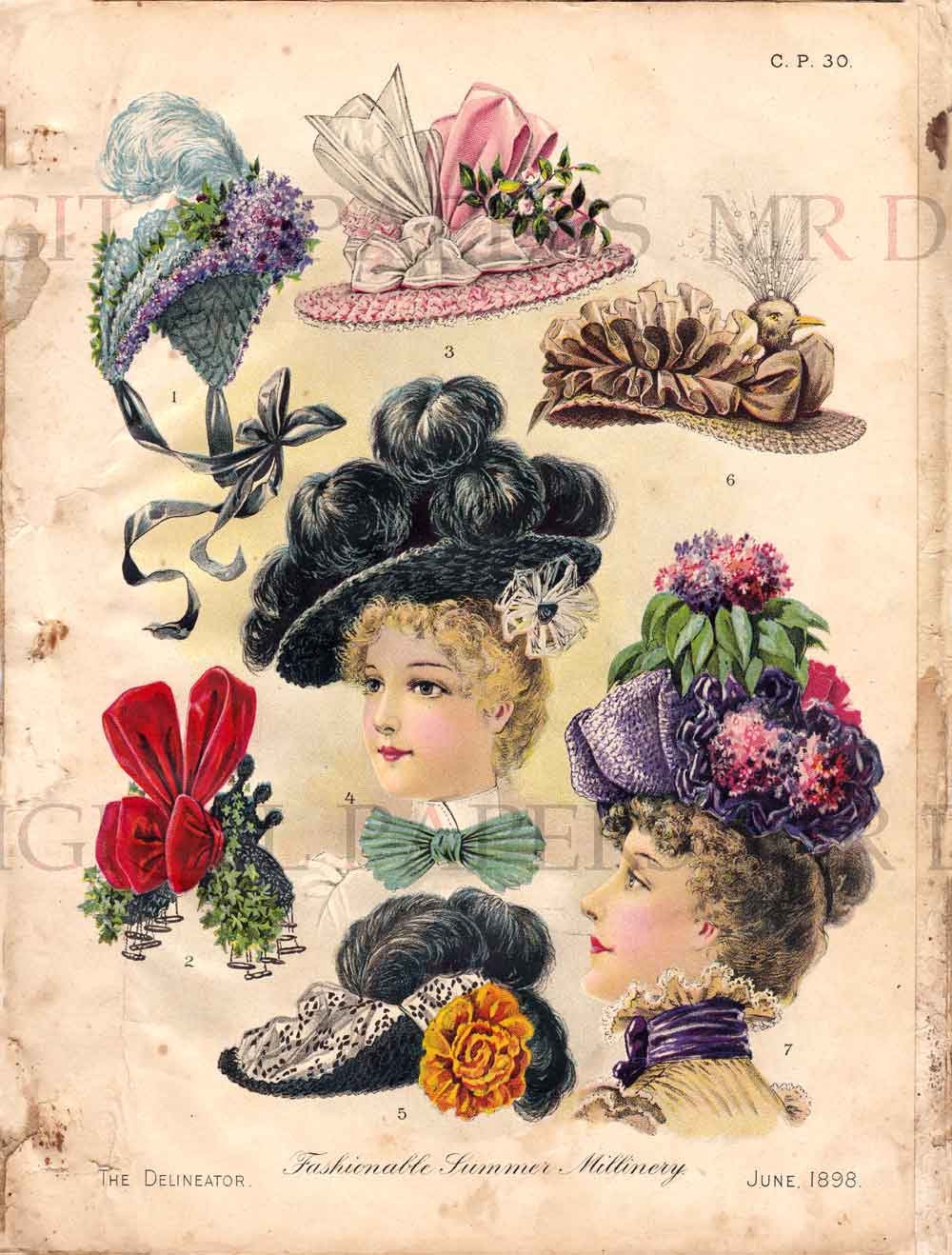 Antique Advertising / Millinery Page / Digital Instant Download / Paper ...